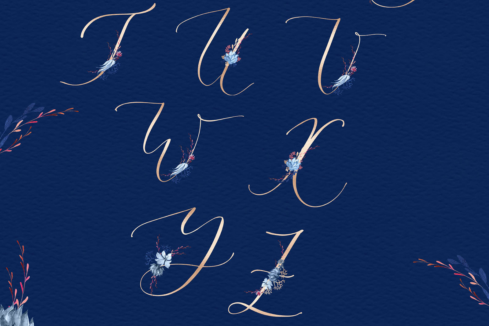 Floral wedding graphic + script font Corporate Identity