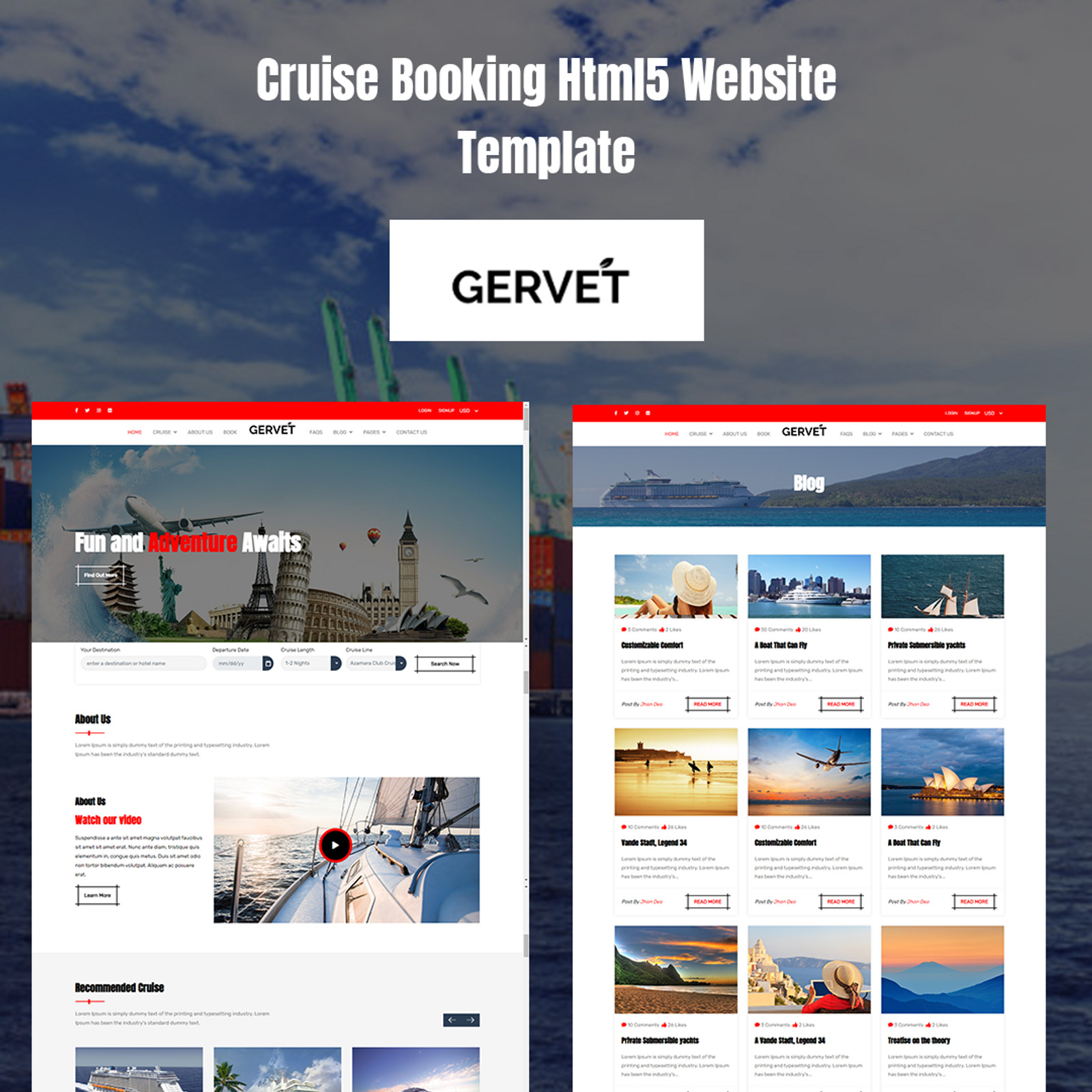 Cruise Booking Html5 Website Template - TemplateMonster