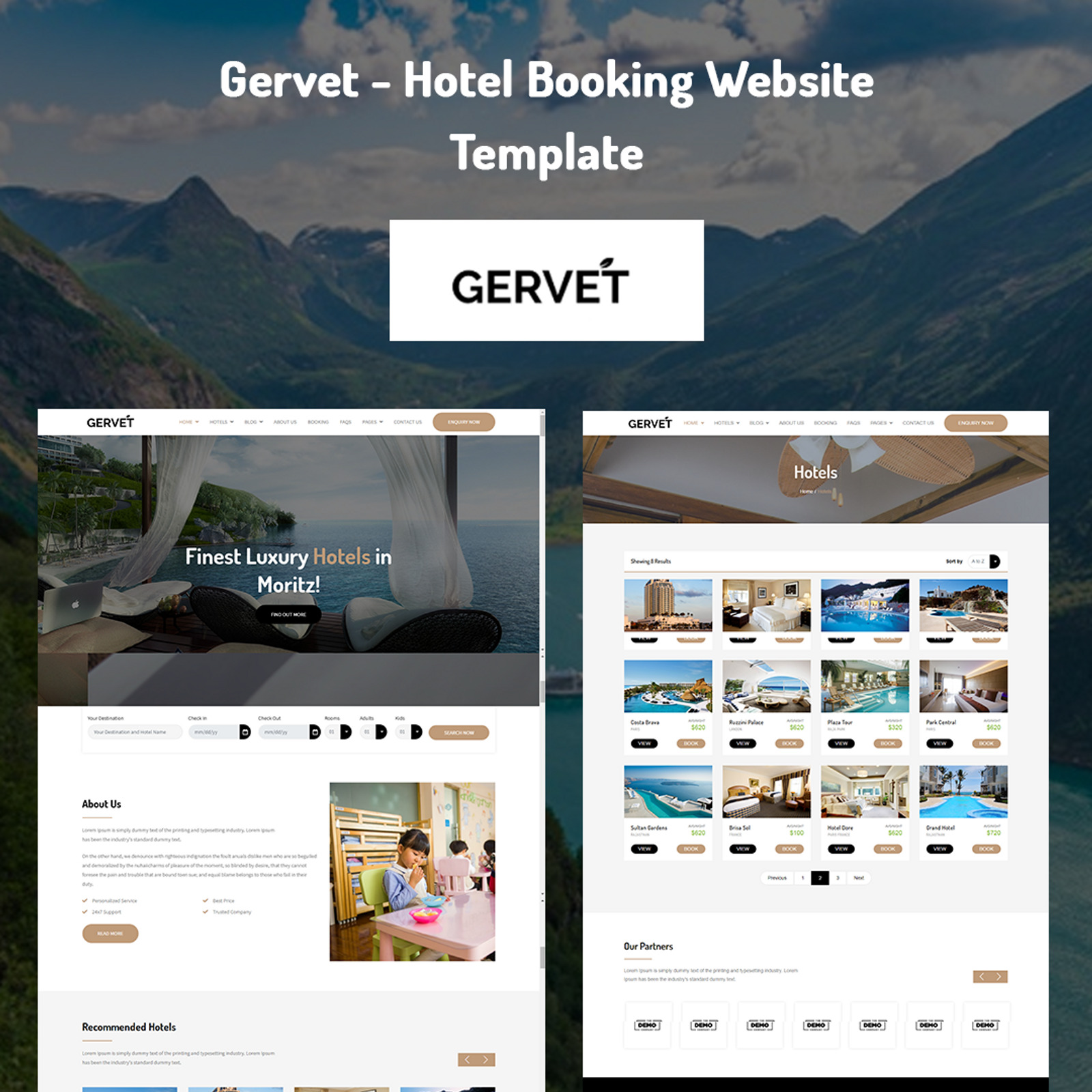 Gervet - Hotel Booking Website Template - TemplateMonster