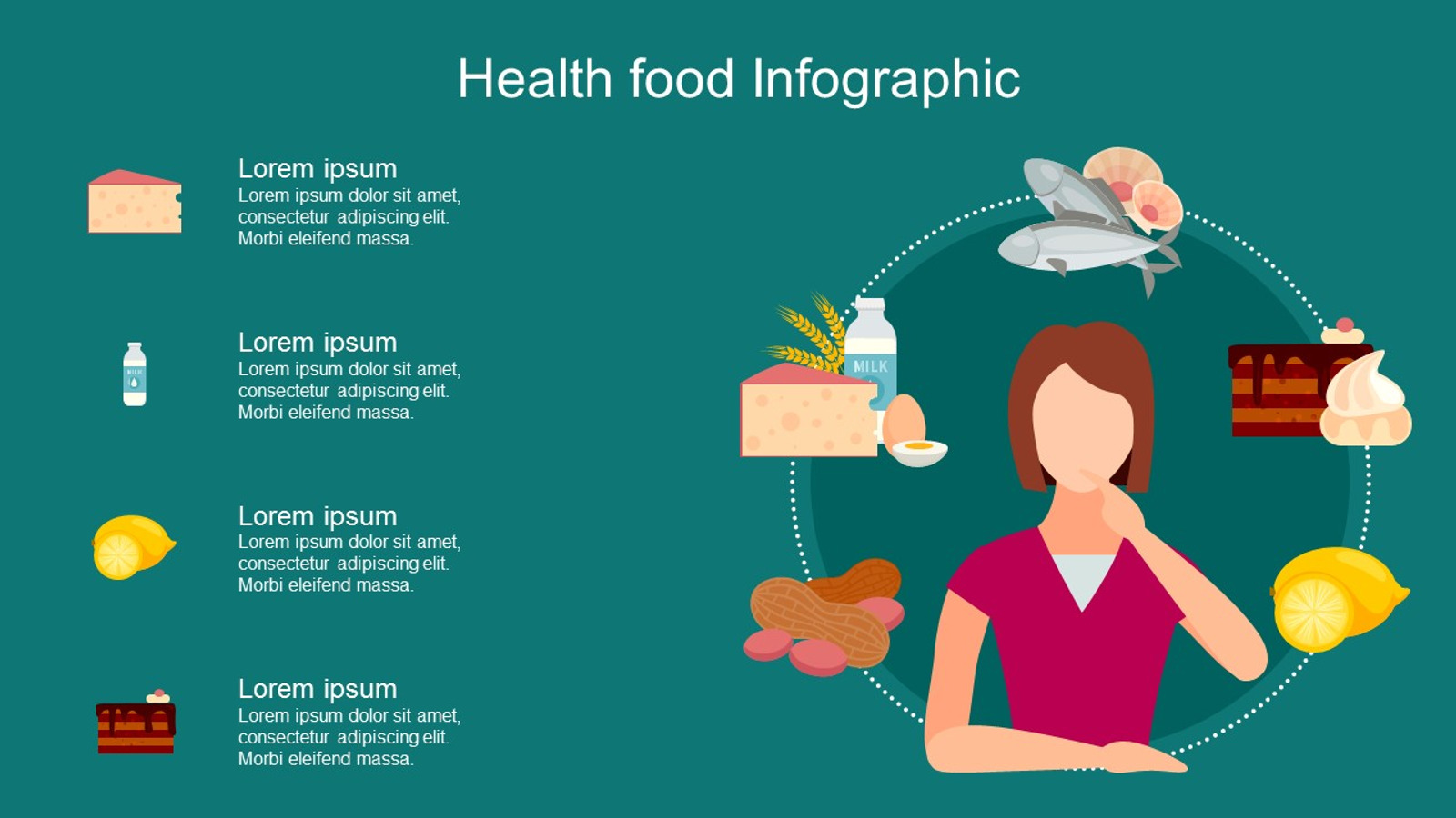 Healthy and Unhealthy Food For Info-graphic PowerPoint Template