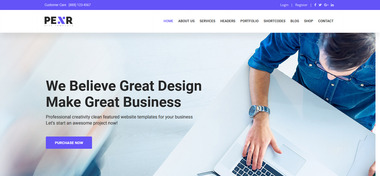 Pexr - Responsive Multipurpose HTML5 Website Template #77069