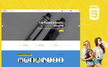 Vapeme | Vape Shop HTML5 Website Template #100022