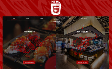 Fattsuhi | Japanese Sushi Restaurant HTML5 Website Template #103909