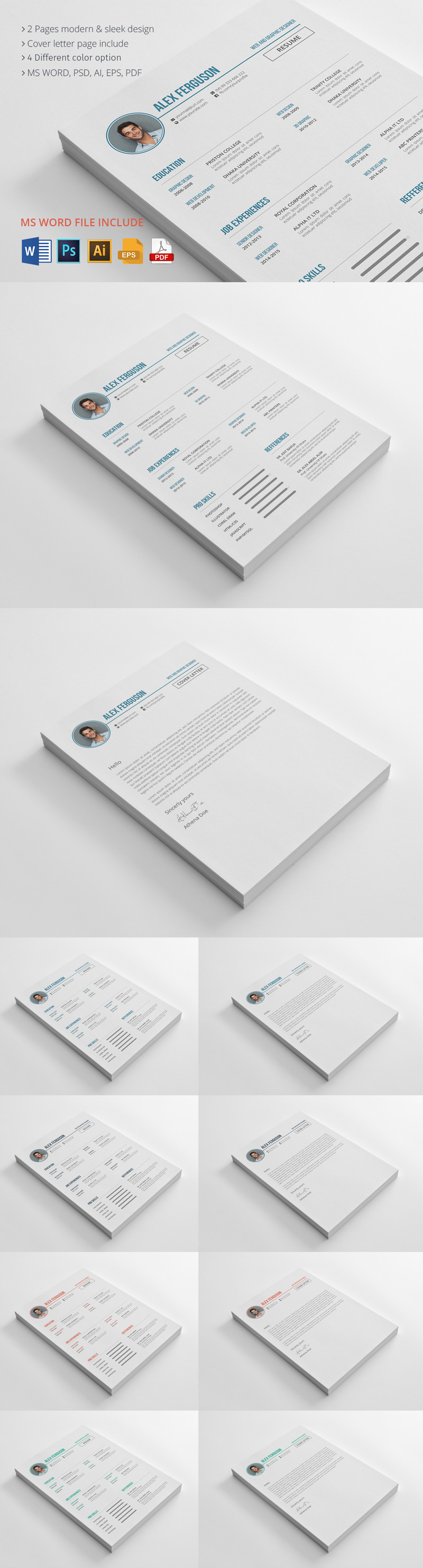 Alex Ferguson CV Resume Template #65143 - TemplateMonster