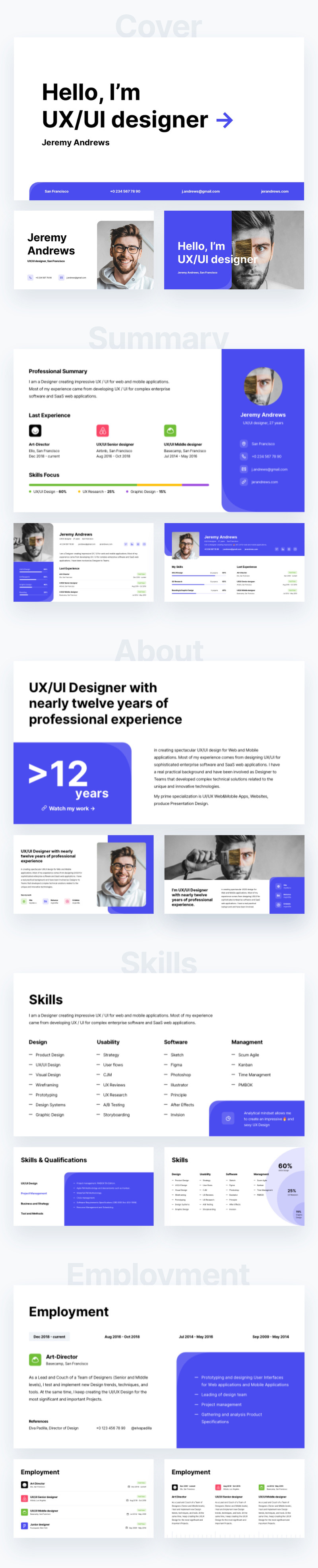 Hervat UX/UI Designer PowerPoint-sjabloon - TemplateMonster