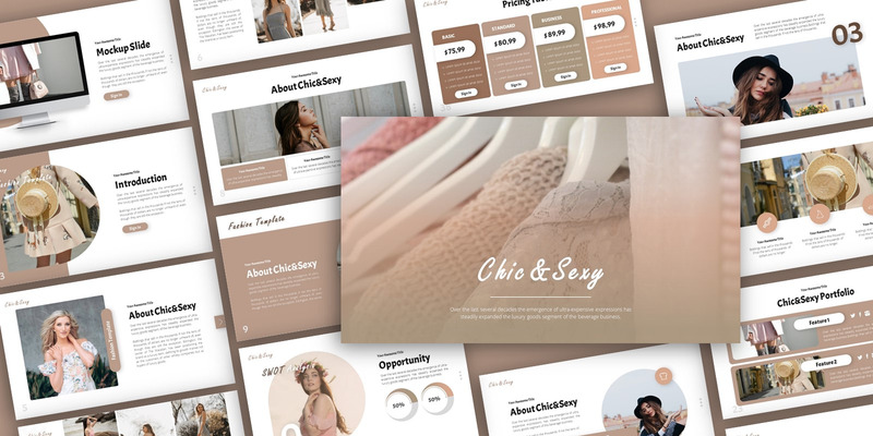 Chic&Sexy Fashion Presentation PowerPoint template