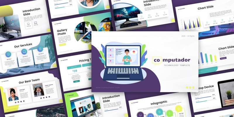 Computador Technology Presentation PowerPoint template