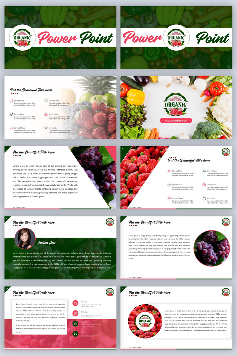Fruit PowerPoint template #79802 - TemplateMonster