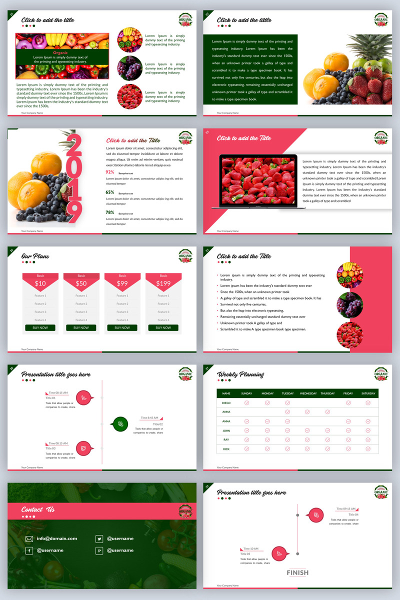 Fruit PowerPoint template #79802 - TemplateMonster
