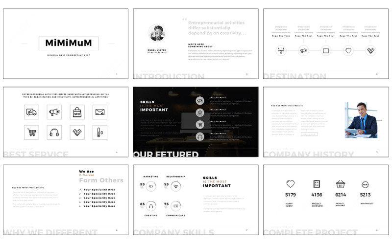 MiniMuM PowerPoint template #64482 - TemplateMonster