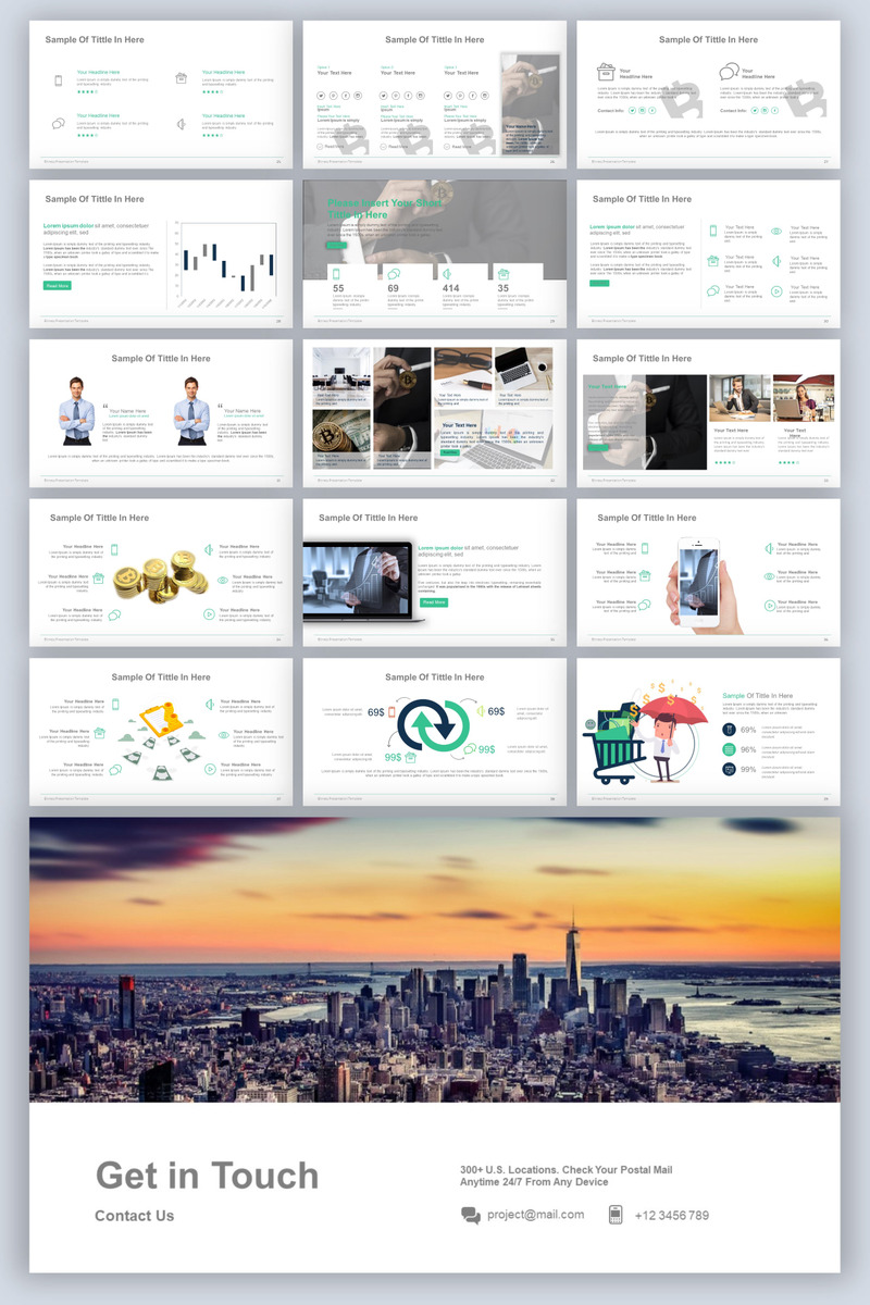 Bitness PowerPoint template #82455 - TemplateMonster