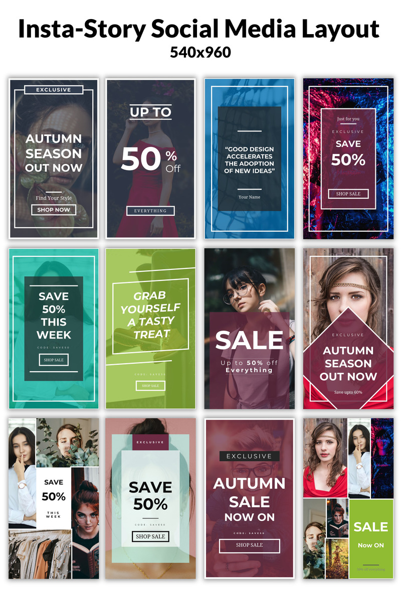 Insta-Story Layout Social Media Template - TemplateMonster