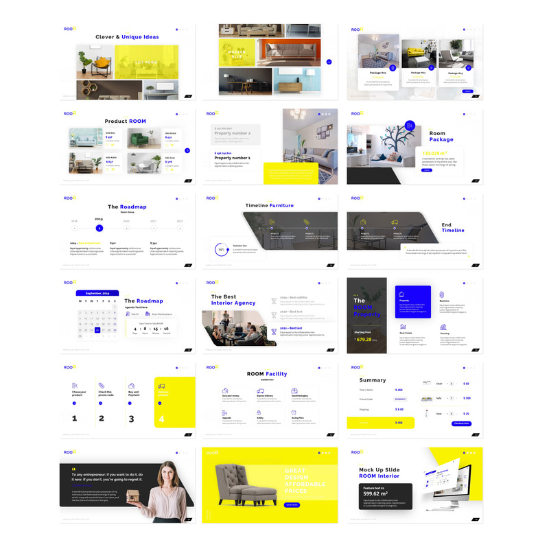 Room - Furniture Presentation Fully Animated PowerPoint template