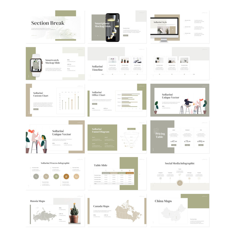 Sollarine Home Decoration Presentation PowerPoint template