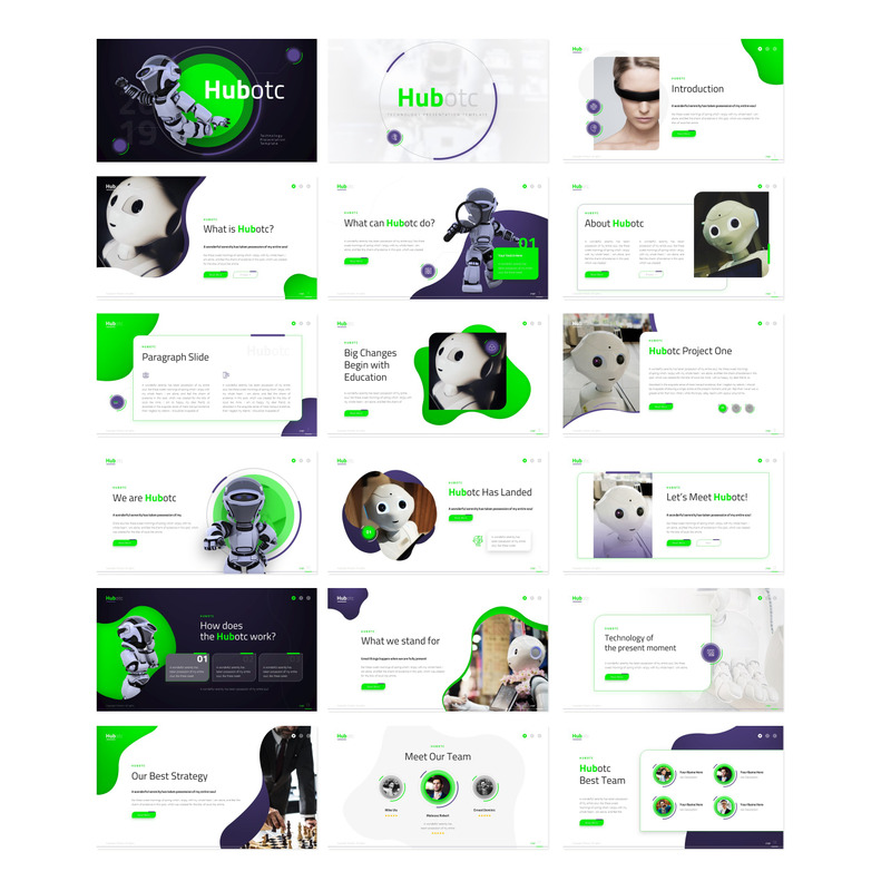 Hubotc Technology Presentation Fully Animated PowerPoint template
