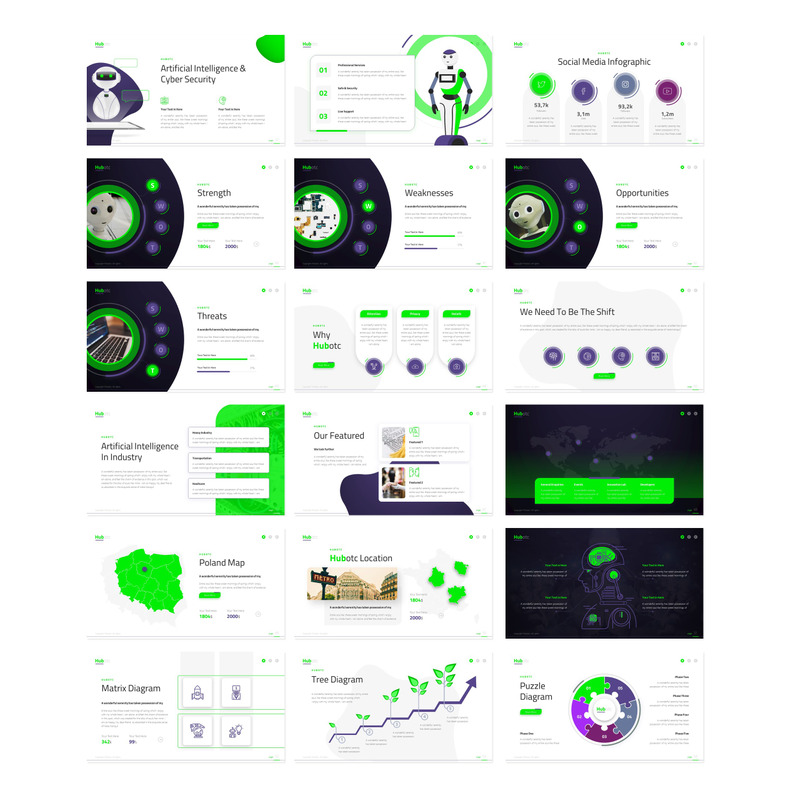 Hubotc Technology Presentation Fully Animated PowerPoint template