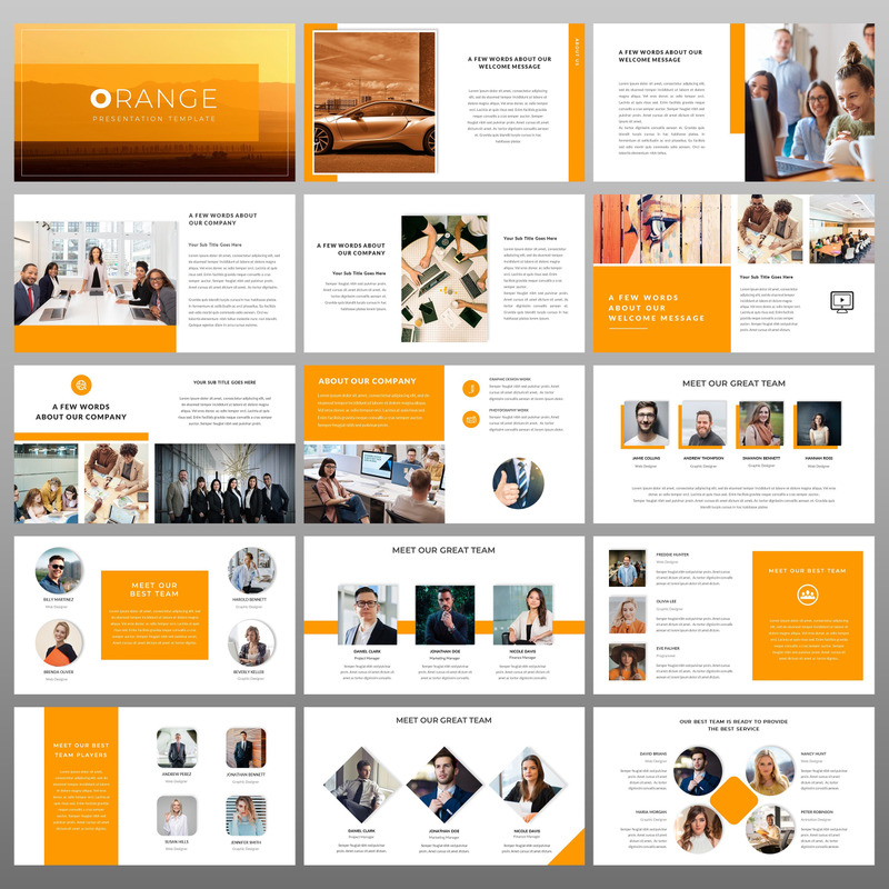 Orange PowerPoint template #99363 - TemplateMonster