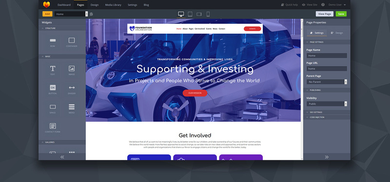 Foundation - Organisation Moto CMS 3 Template
