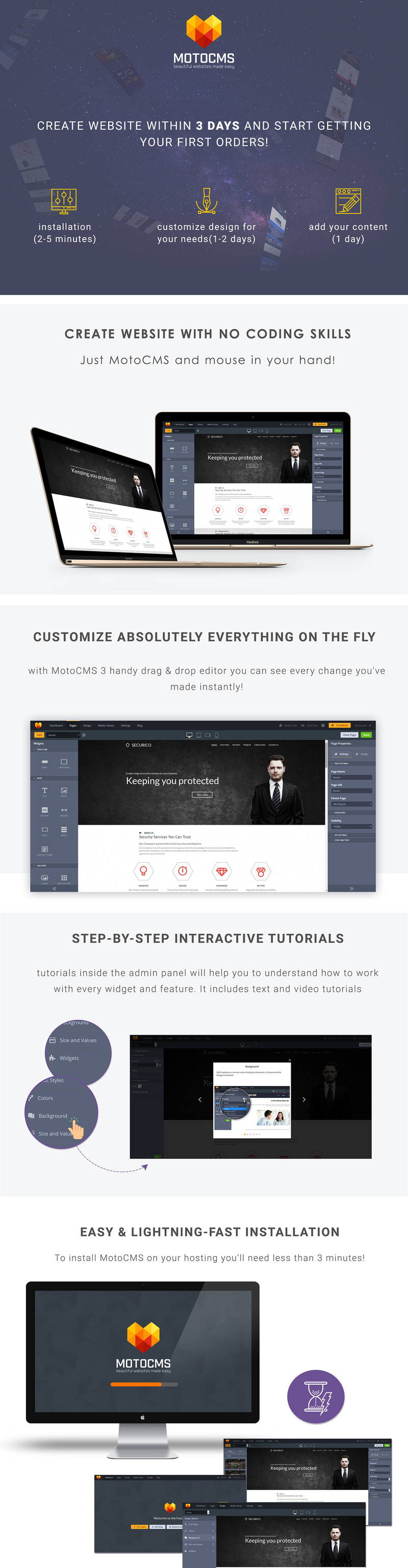 Security Company Moto CMS 3 Template - TemplateMonster