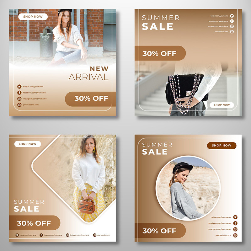 10 Unique Fashion Promotional - Instagram Post Social Media Template
