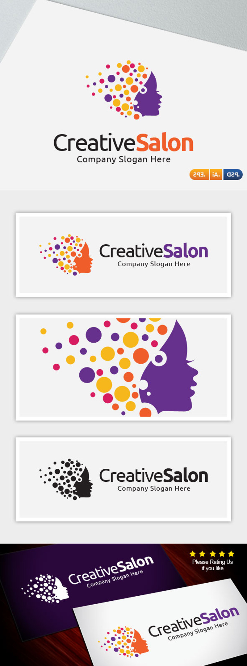Creative Salon Logo Template #102845 - TemplateMonster