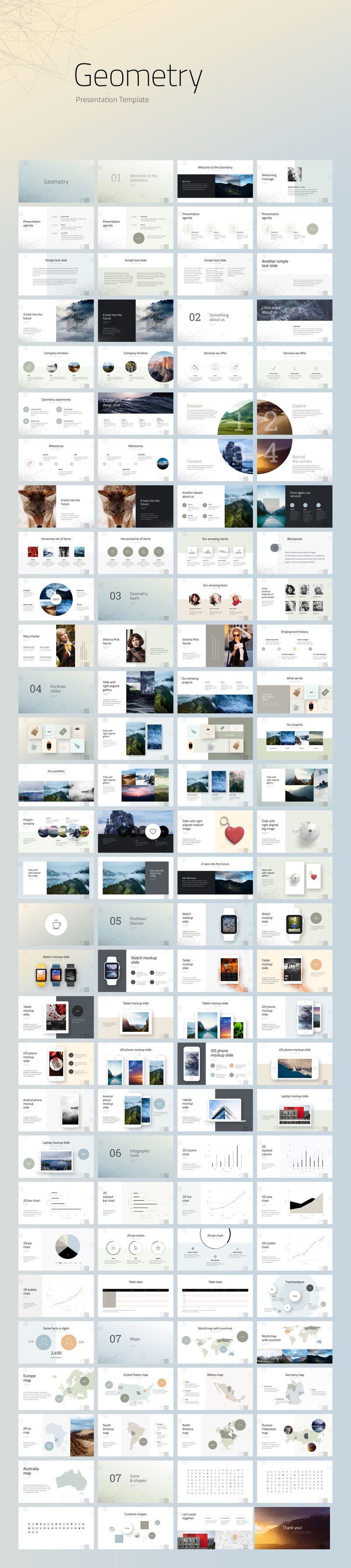 Geometry - Keynote template #64805 - TemplateMonster