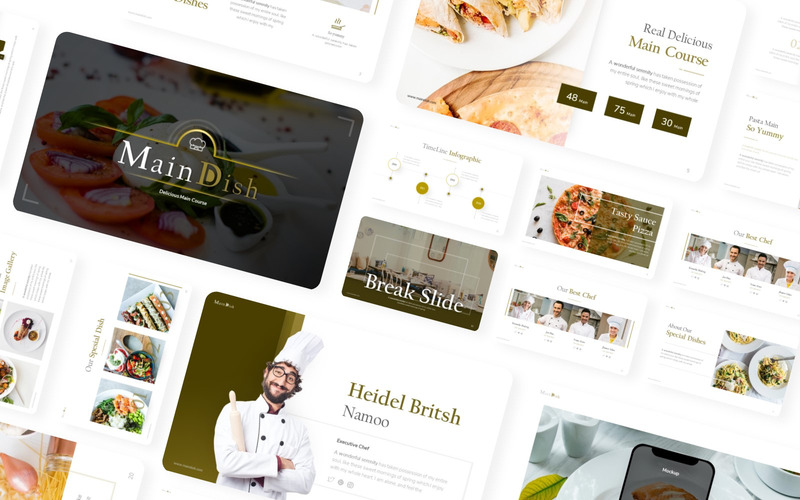 Main Dish Restaurant Presentation PowerPoint template