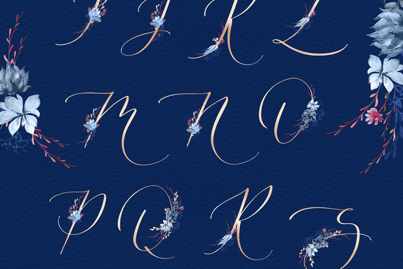 Floral wedding graphic + script font Corporate Identity