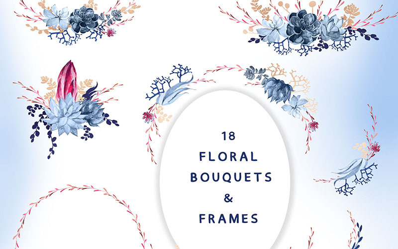 Floral wedding graphic + script font Corporate Identity