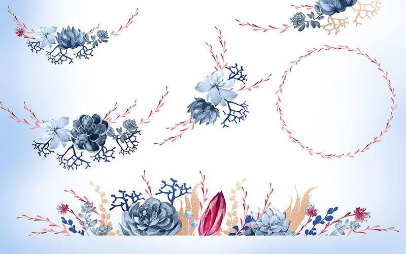 Floral wedding graphic + script font Corporate Identity