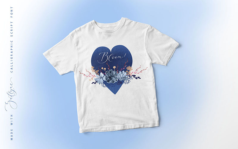 Floral wedding graphic + script font Corporate Identity