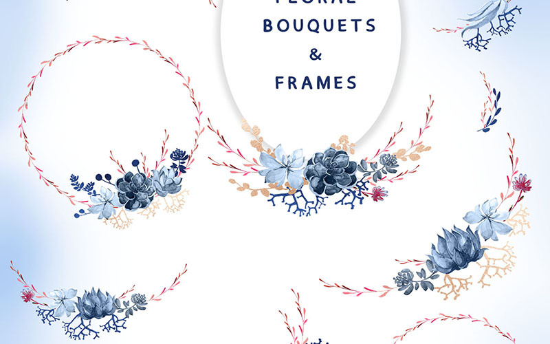 Floral wedding graphic + script font Corporate Identity