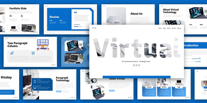 Virtual Technology Presentation PowerPoint Template