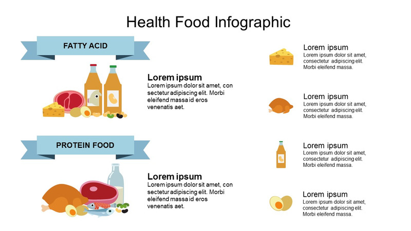 Healthy and Unhealthy Food For Info-graphic PowerPoint Template