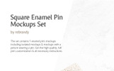 Square Enamel Pin Set Product Mockup #71200