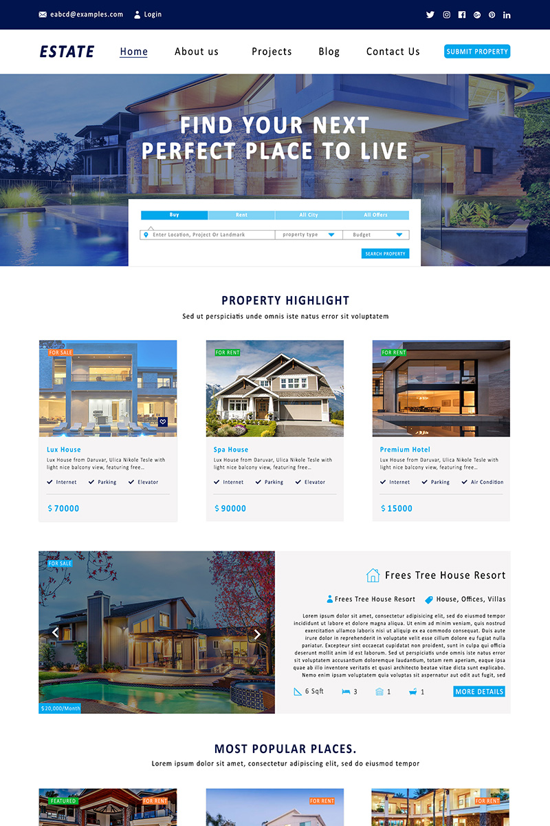 Real Estate for Builders PSD Template #71646
