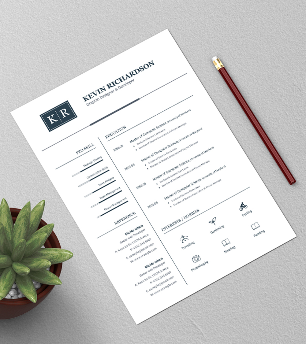 Kevin Resume Template #71768