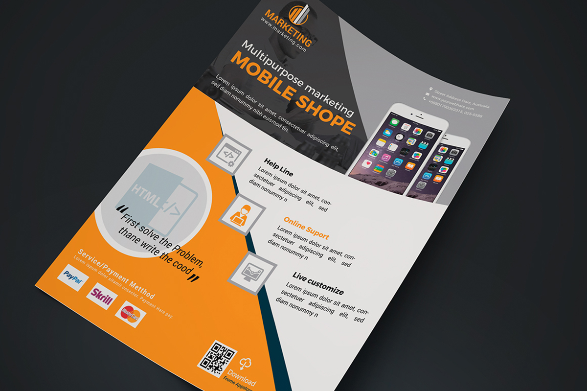 Mobile App Business Flyer | Vol. 02 Corporate Identity Template #75183