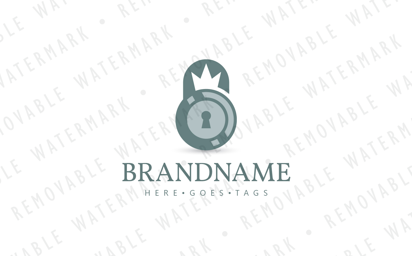 Crown Lock Logo Template #66085